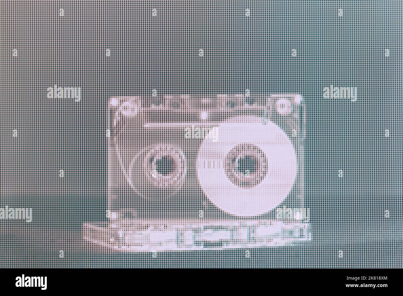 Beautiful Audio cassette tape in neon light. Minimalism retro style ...