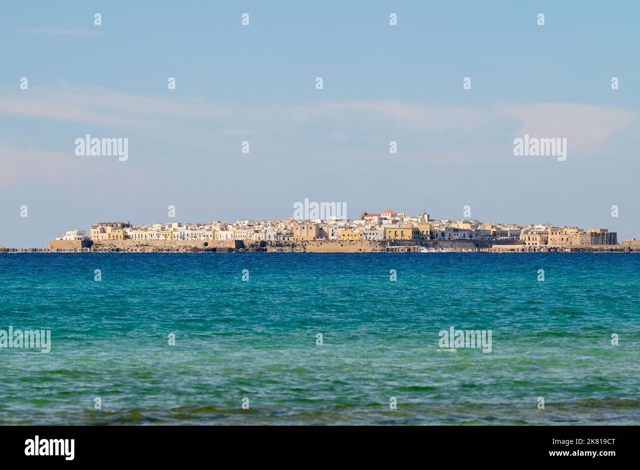 The old town of Gallipoli viewed across the bay from one of the beaches ...
