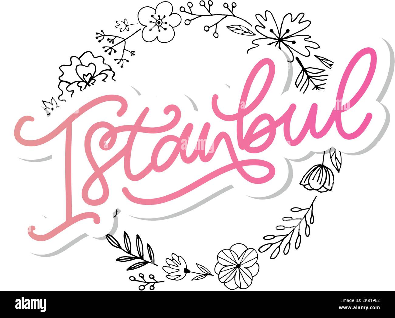 Istanbul. Hand lettering. Vector logo of Istanbul in black color with ...