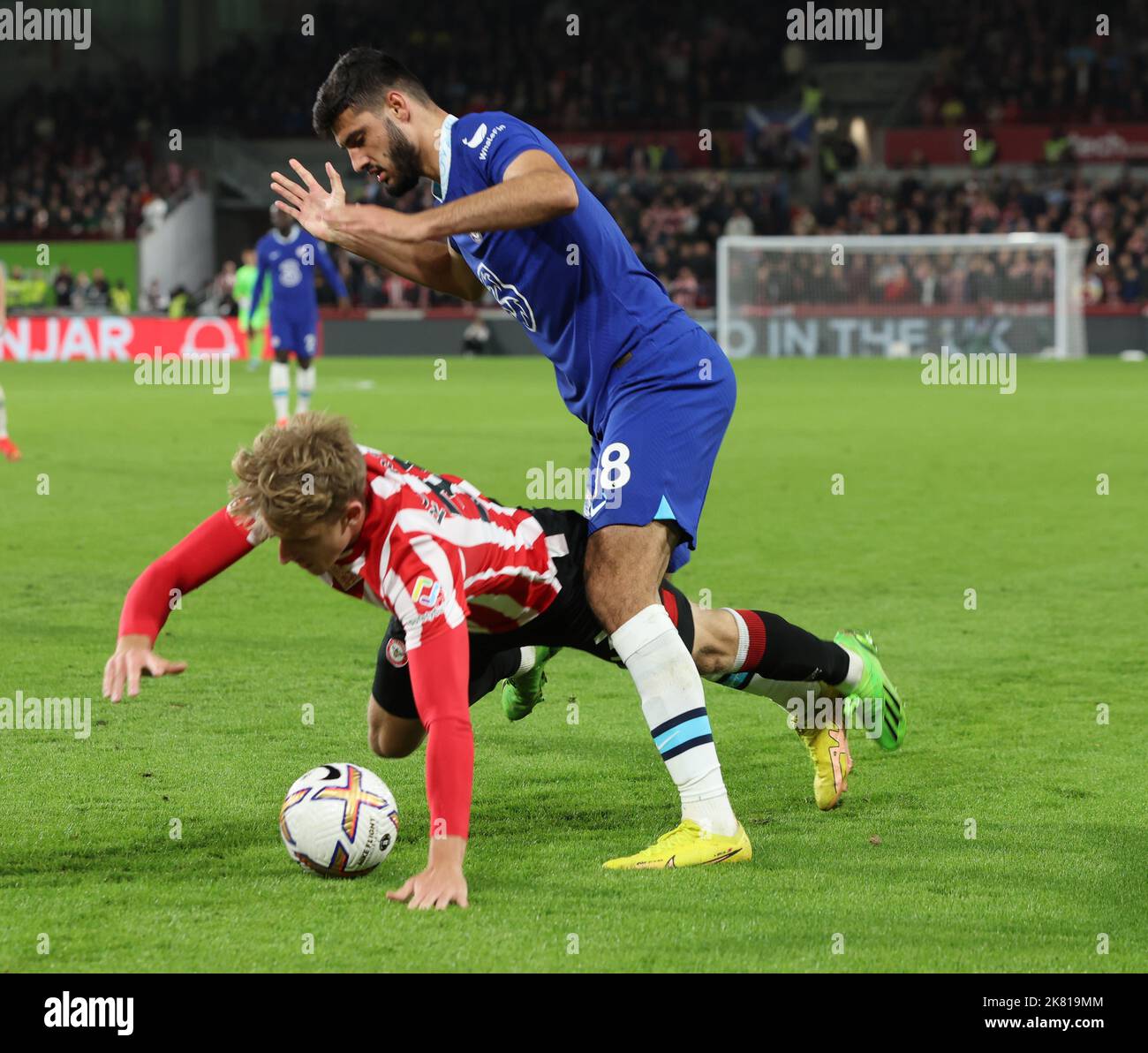 Brentford ENGLAND - October 19: L-R Mads Roerslev of Brentford under ...