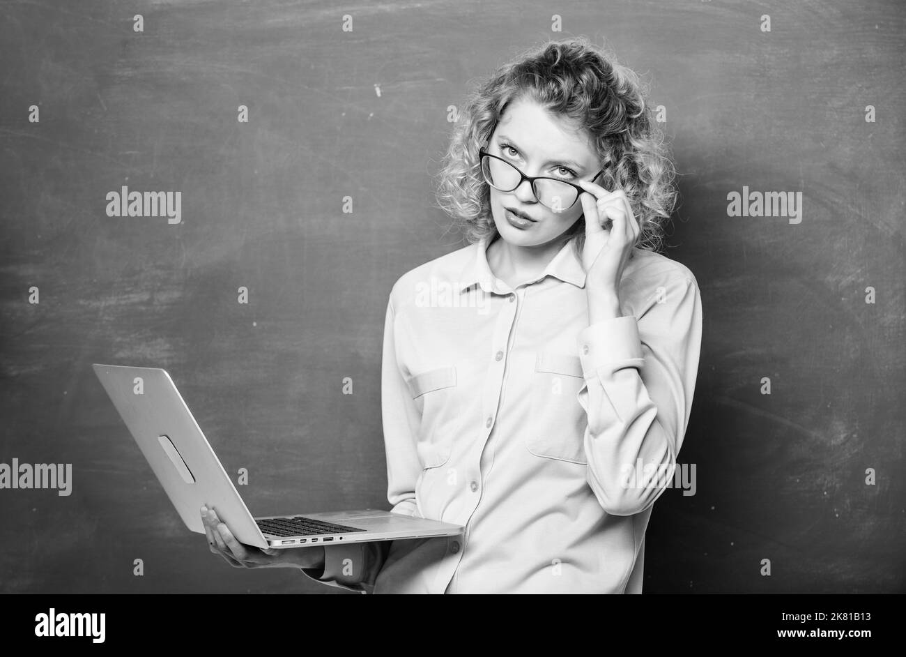 Online educator Black and White Stock Photos & Images - Alamy