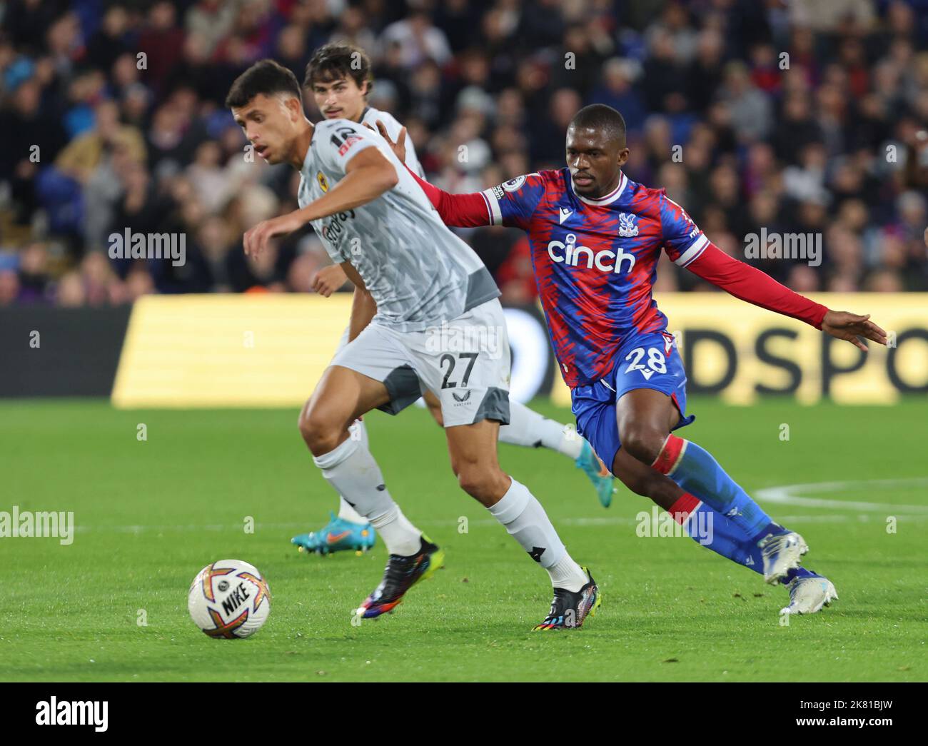 London ENGLAND - October 18: L-R Crystal Palace's Cheick Doucoure and ...