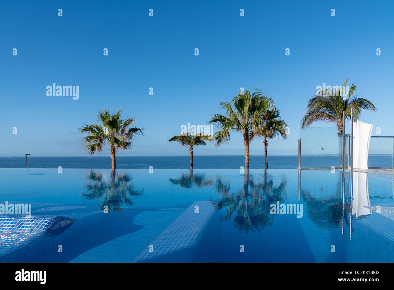 A calm, relaxing view on a sunny April morning from the infinity pool ...