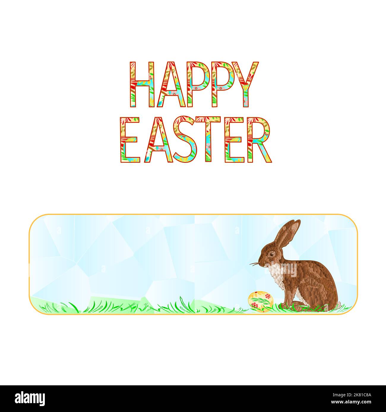 Banner Easter Bunny and Easter egg polygons vector illustration Stock ...