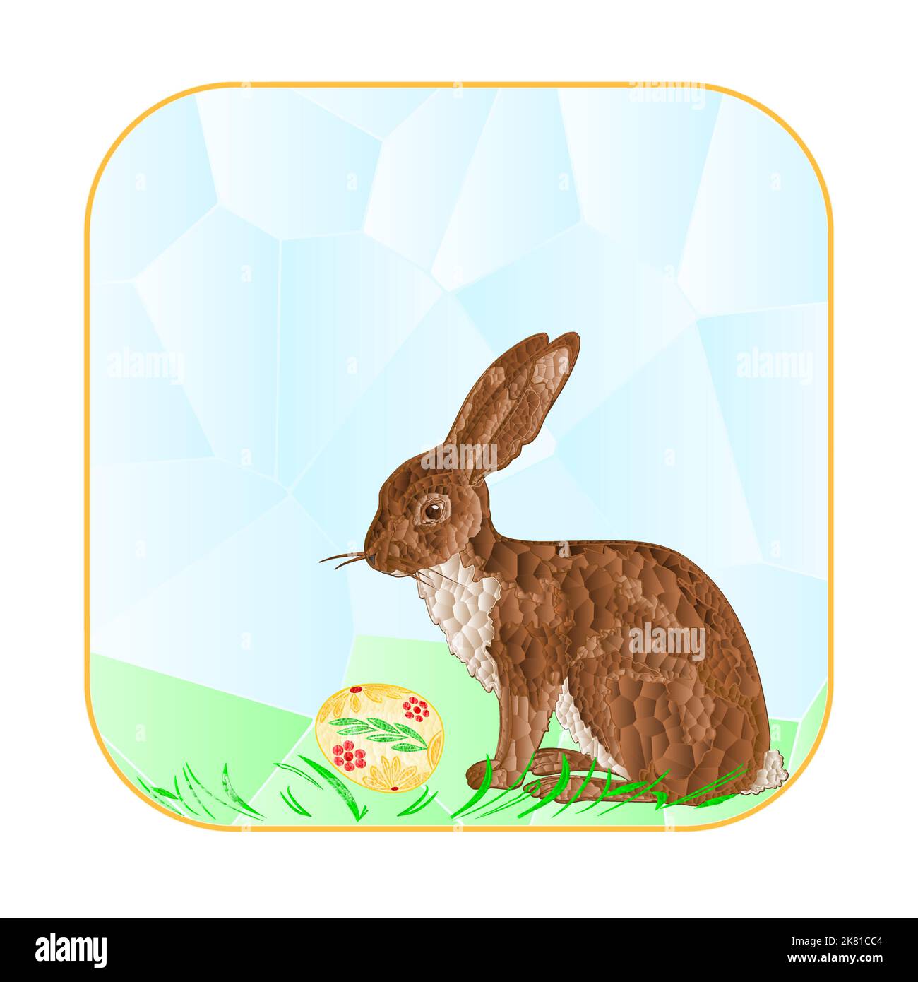 Button squared Easter Bunny and Easter egg polygons vector Stock Vector Image & Art - Alamy