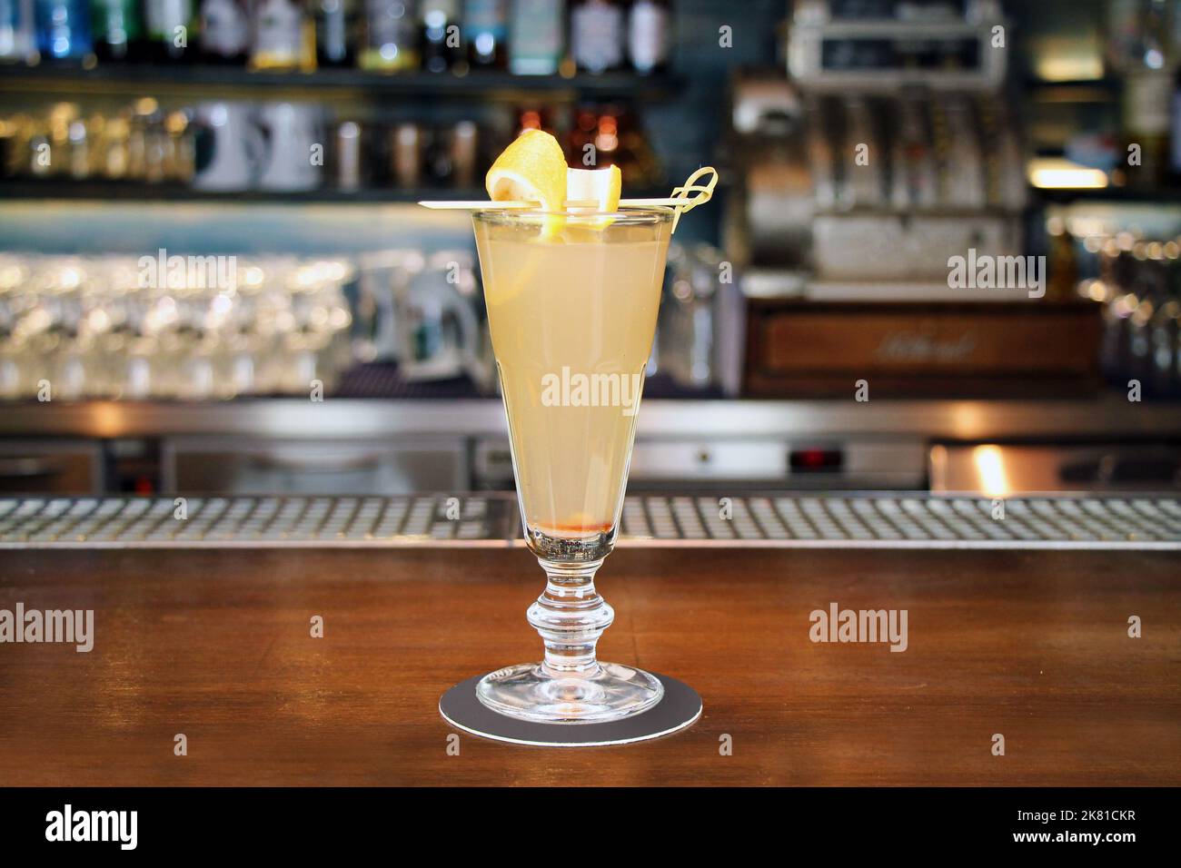 Death in the Afternoon Cocktail on bar counter Stock Photo - Alamy