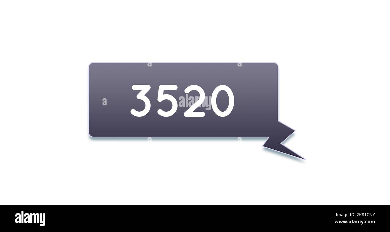Illustration of 3520 numbers in gray speech bubble on white background ...