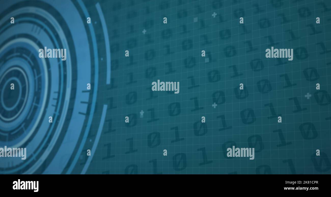 Image of digital screens with binar code Stock Photo - Alamy