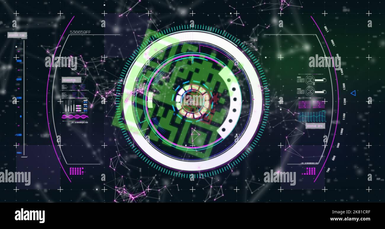 Qr code scanner over network of connections against digital interface ...