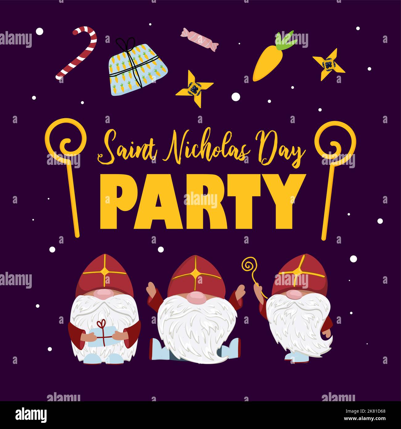Saint Nicholas party. Invitation poster for St. Nicholas Day character ...