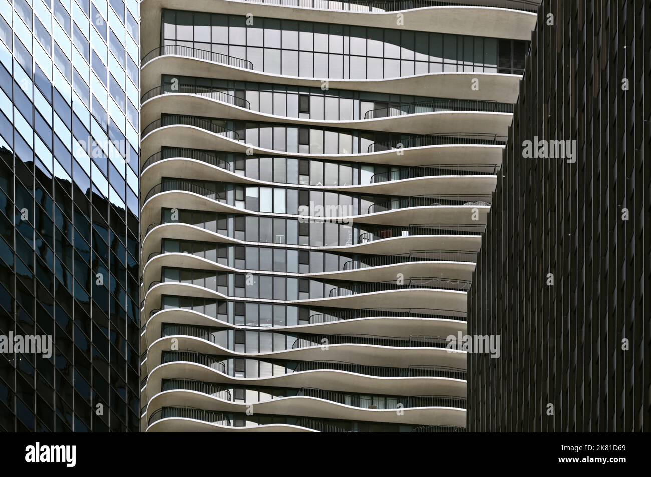 Aqua Building von Architektin Jeanne Gang; Chicago, Illinois ...