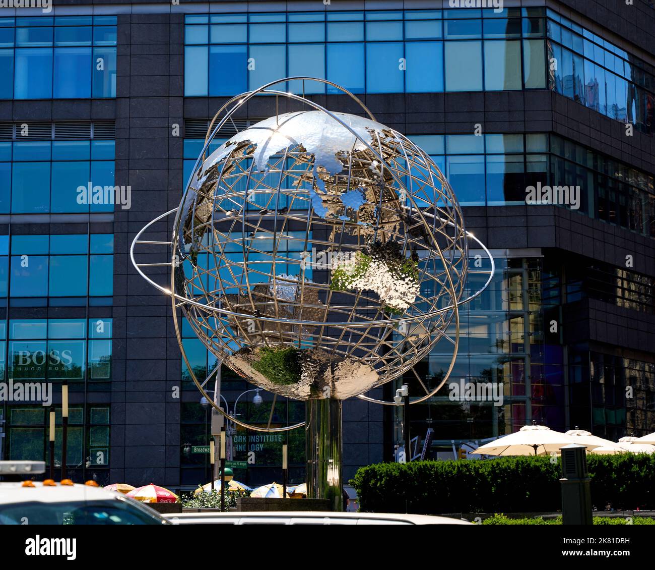 The Columbus Circle globe Sculpture in New York City Stock Photo - Alamy