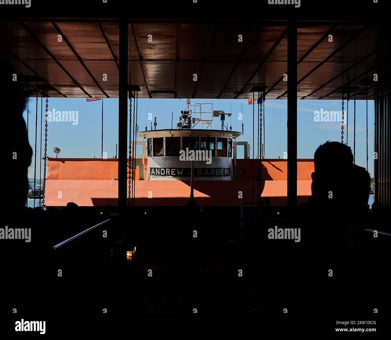 The Staten Island Ferry MV Andrew J. Barberi at the port Stock Photo ...