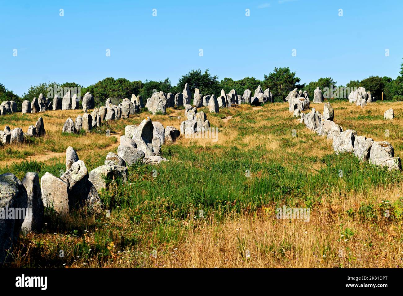 Carnac Brittany France. The neolithic menhir standing stones Stock ...