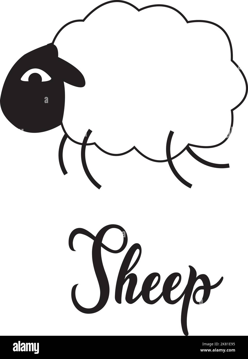 A white sheep with the words Sheep below it Stock Vector Image & Art ...