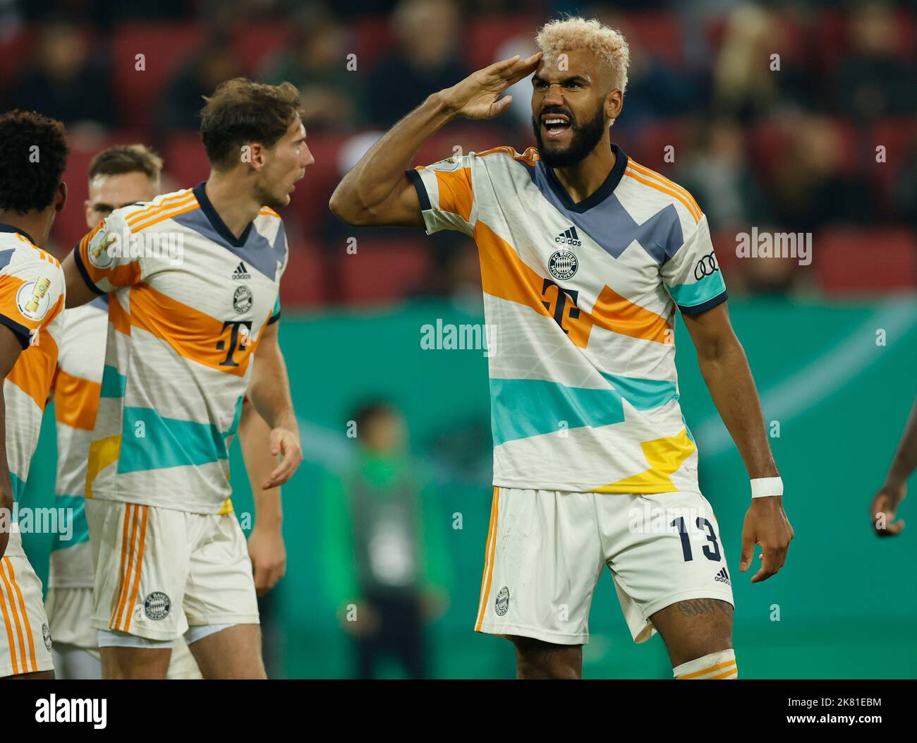 Augsburg, Germany. 19th Oct, 2022. Torjubel Eric Maxim Choupo-Moting ...