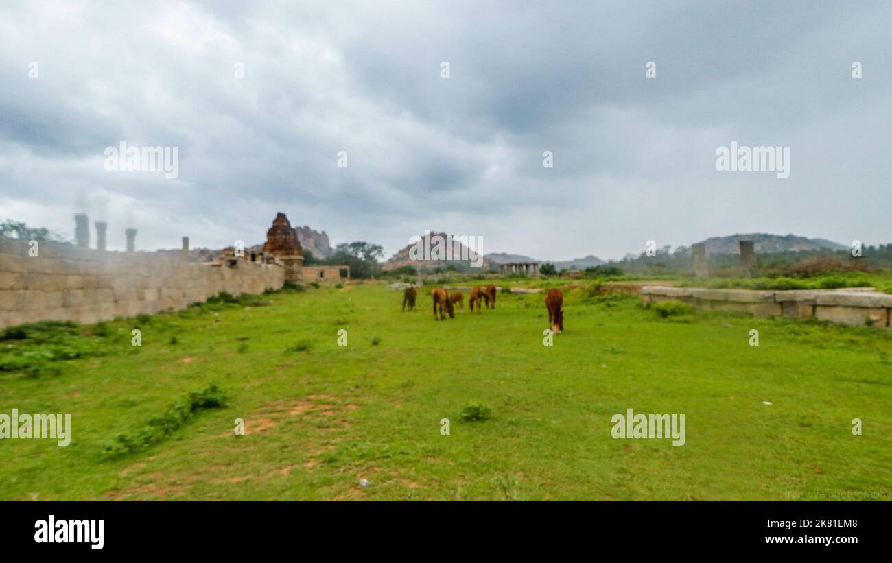 Hampi is a UNESCO World Heritage Site, owing to the ancient temples ...