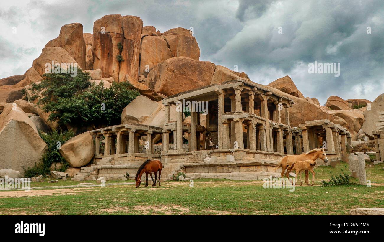 Hampi is a UNESCO World Heritage Site, owing to the ancient temples ...