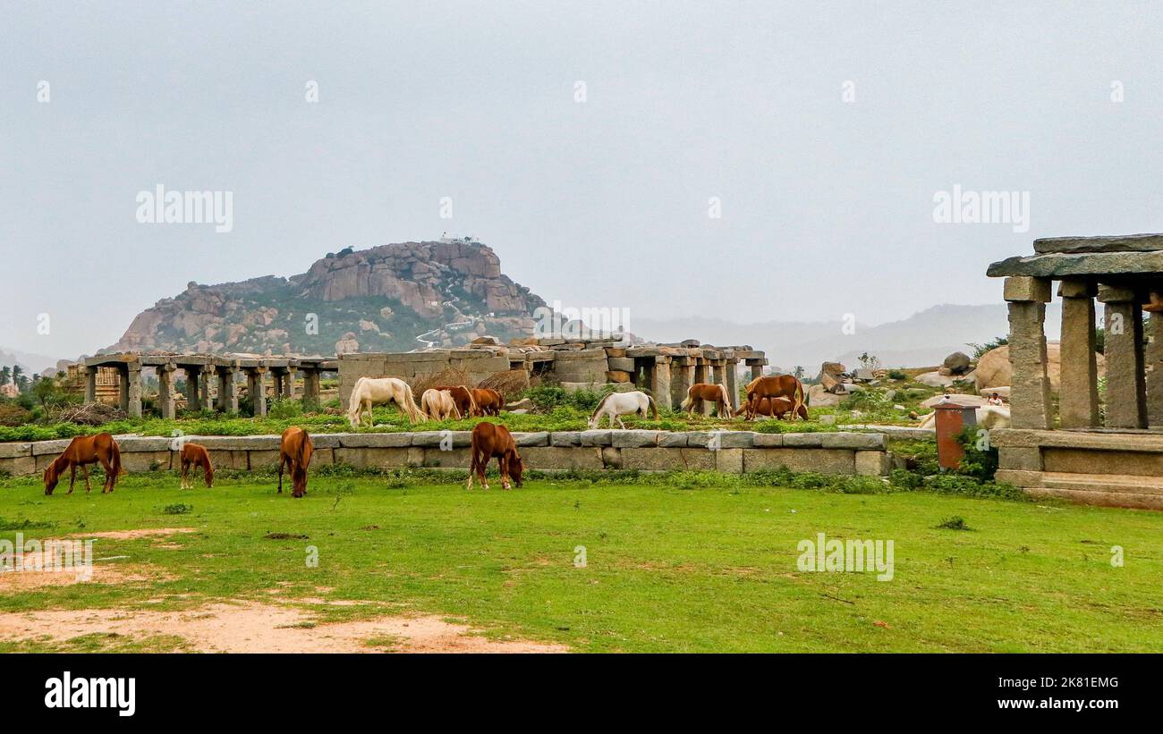 Hampi is a UNESCO World Heritage Site, owing to the ancient temples ...