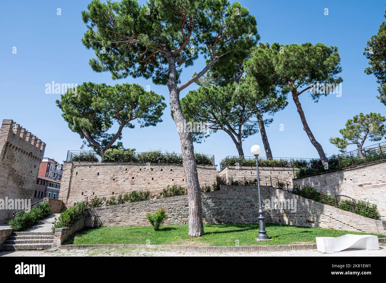 Fano Pincio Roma Fano, Italy 06 22 2022: The Pincio Of Fano With The