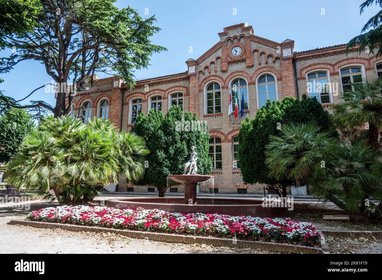 Fano, Italy - 06-22-2022: The beautiful Palazzo della Mediateca Montanari, seat of the Fano ...