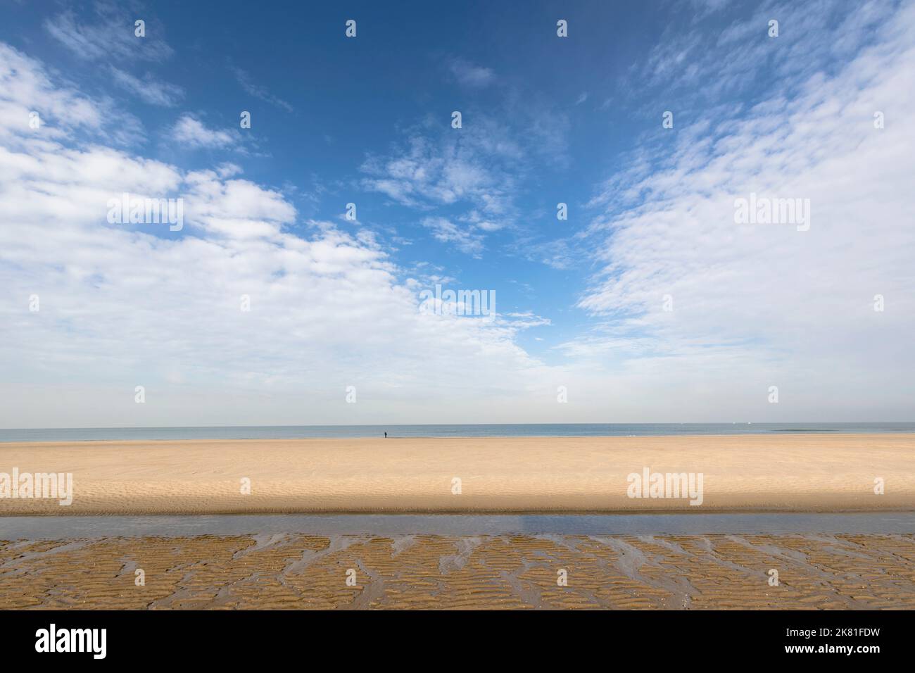 the beach in Oostkapelle on the peninsula Walcheren, Zeeland ...