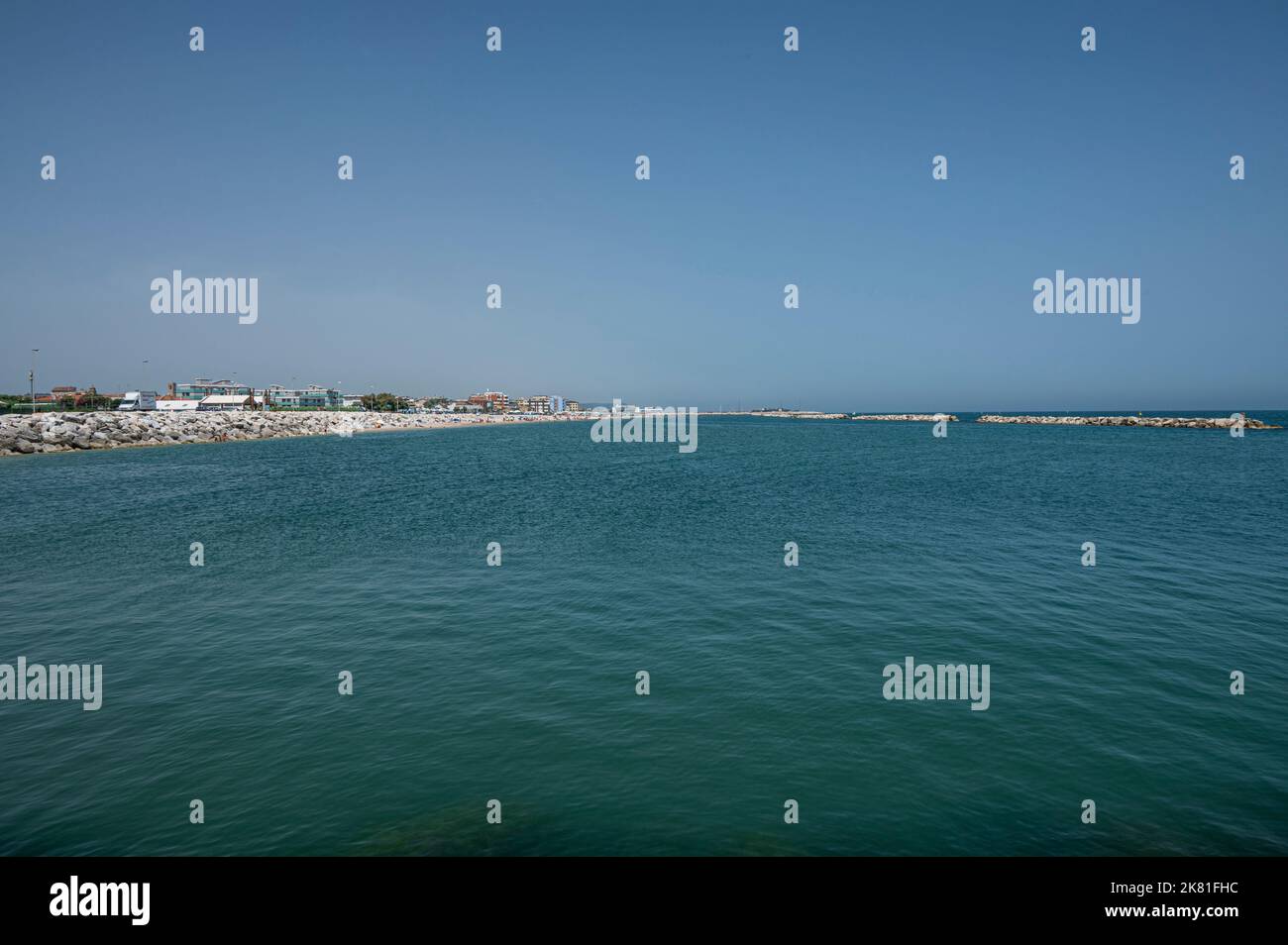 Fano, Italy - 06-22-2022: The beach of the saxony of Fano Stock Photo ...