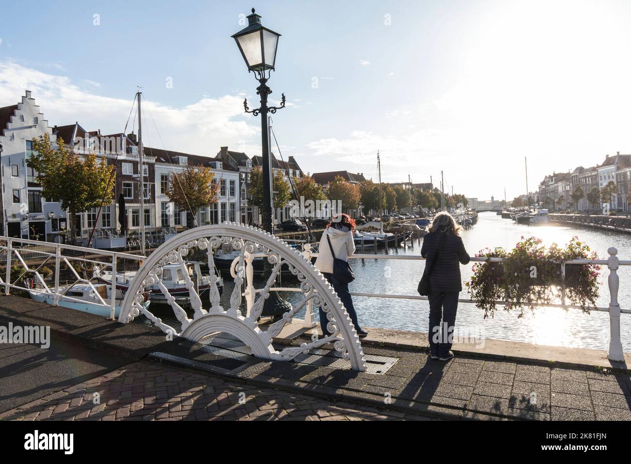 Middelburg on the peninsula Walcheren, view from the bridge Spijkerbrug ...