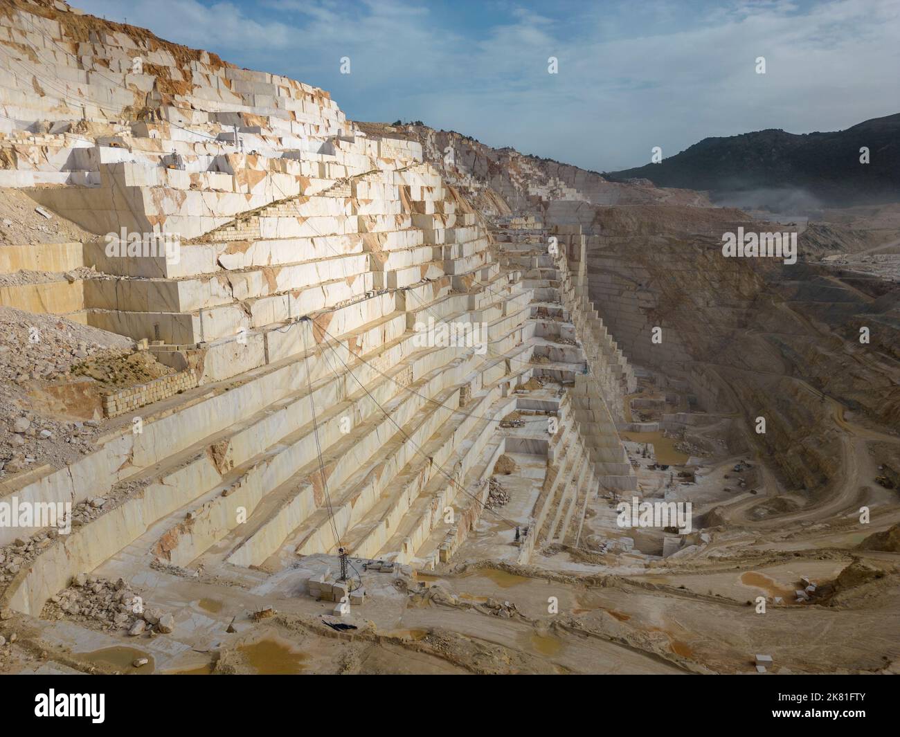 White marble quarry, one of the largest in Spain, Pinoso, Alicante ...