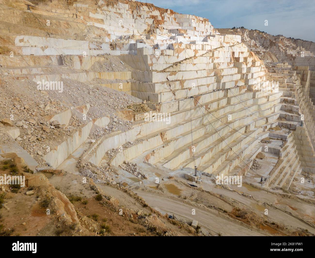 White marble quarry, one of the largest in Spain, Pinoso, Alicante ...