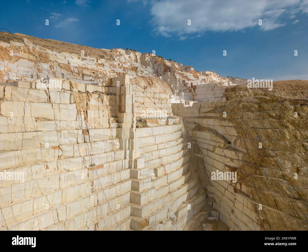 White marble quarry, one of the largest in Spain, Pinoso, Alicante ...