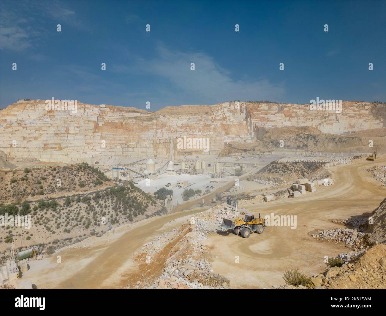 White marble quarry, one of the largest in Spain, Pinoso, Alicante ...