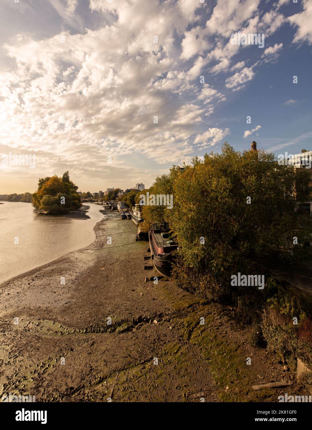 View from Kew Bridge, over the River Thames, Kew, West London, UK ...