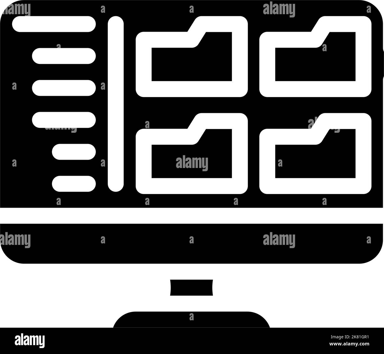 browse folder glyph icon vector illustration Stock Vector Image & Art ...