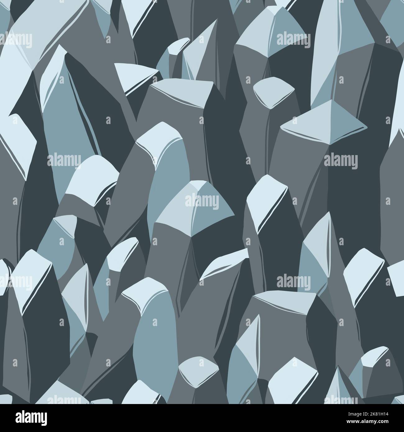 Stone mountains cliffs seamless pattern. Rocky landscape background ...