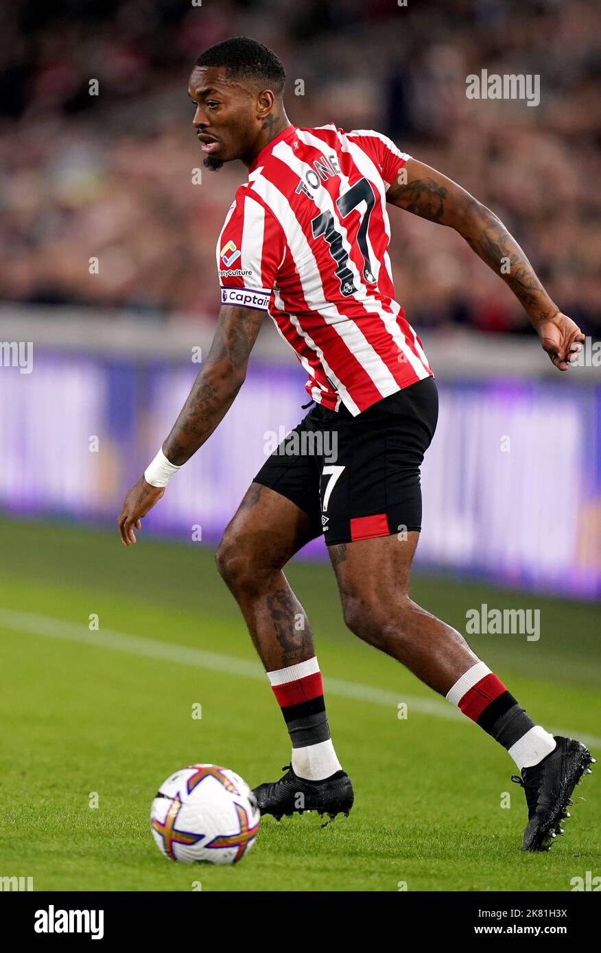 Brentford's Ivan Toney during the Premier League match at the Gtech ...