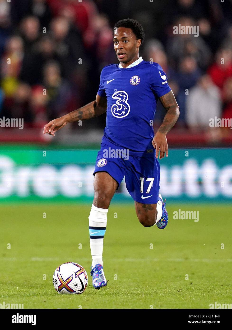 Chelsea's Raheem Sterling during the Premier League match at the Gtech ...