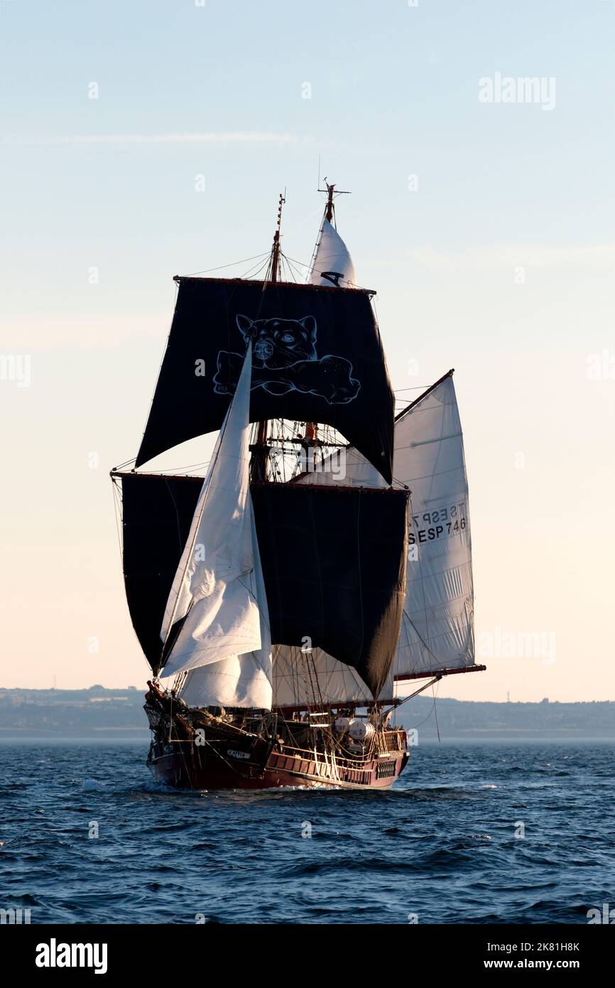 Tall Ship ATYLA at the start of the 2018 Tall Ships race off Sunderland ...