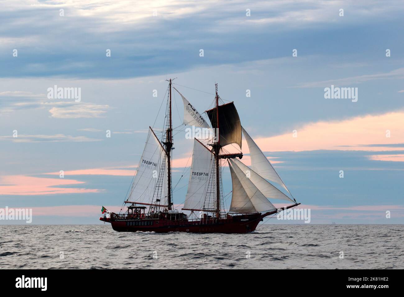 Tall Ship ATYLA at the start of the tall ships race, Sail Boston 2017 ...