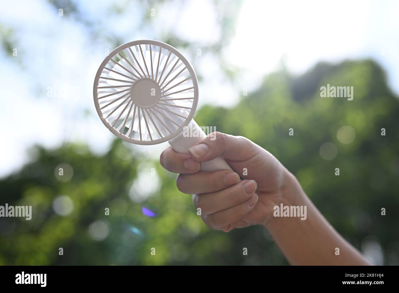 Portable handy fan Stock Photo - Alamy