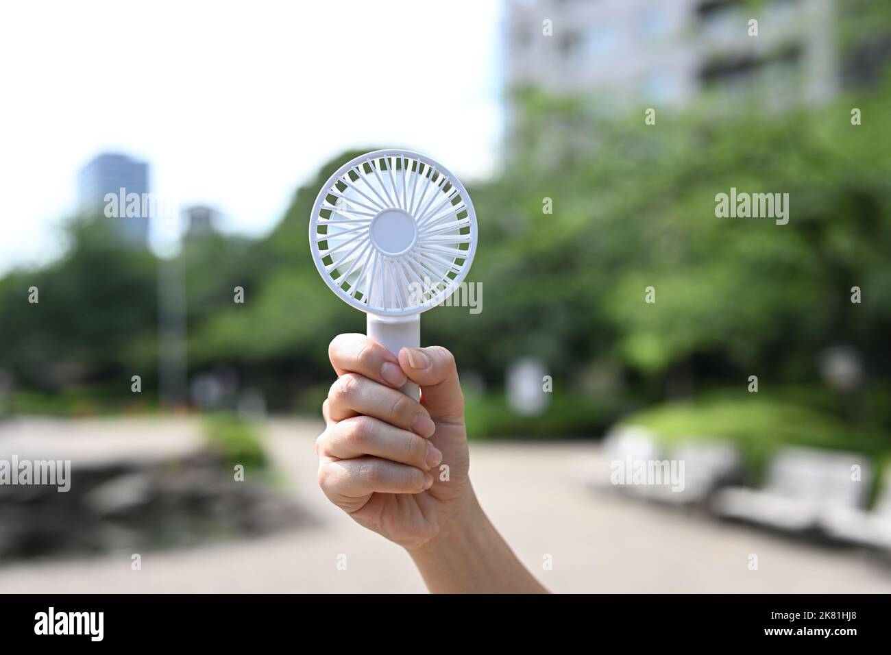 Portable handy fan Stock Photo - Alamy