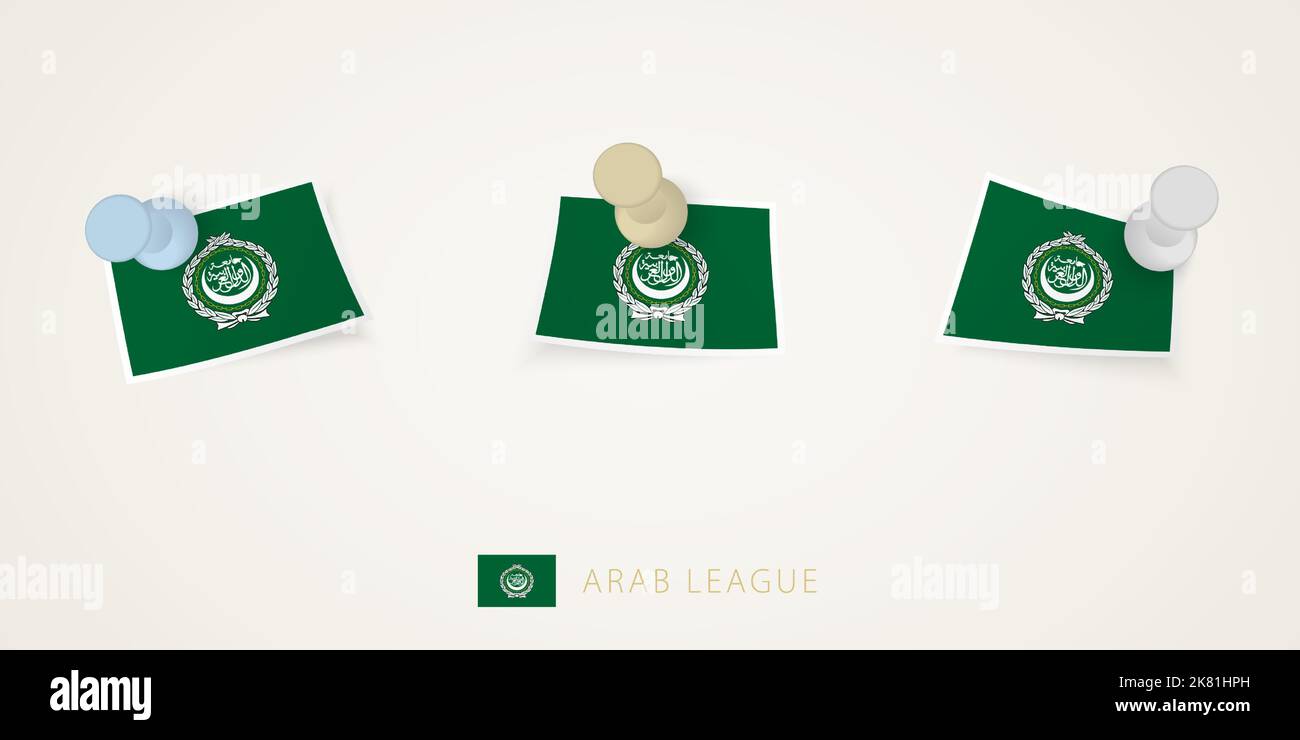Pinned flag of Arab League in different shapes with twisted corners ...