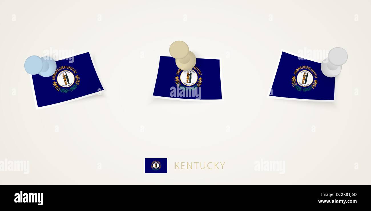 Pinned flag of Kentucky in different shapes with twisted corners ...