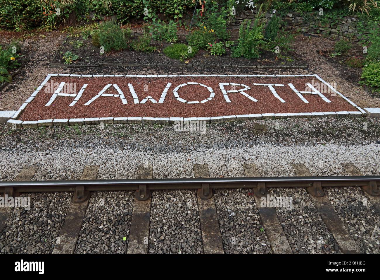 Haworth station sign on Keighlet & Worth Valley Railway Stock Photo - Alamy