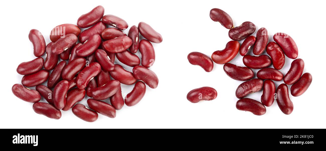 red kidney bean isolated on white background. Top view. Flat lay Stock ...