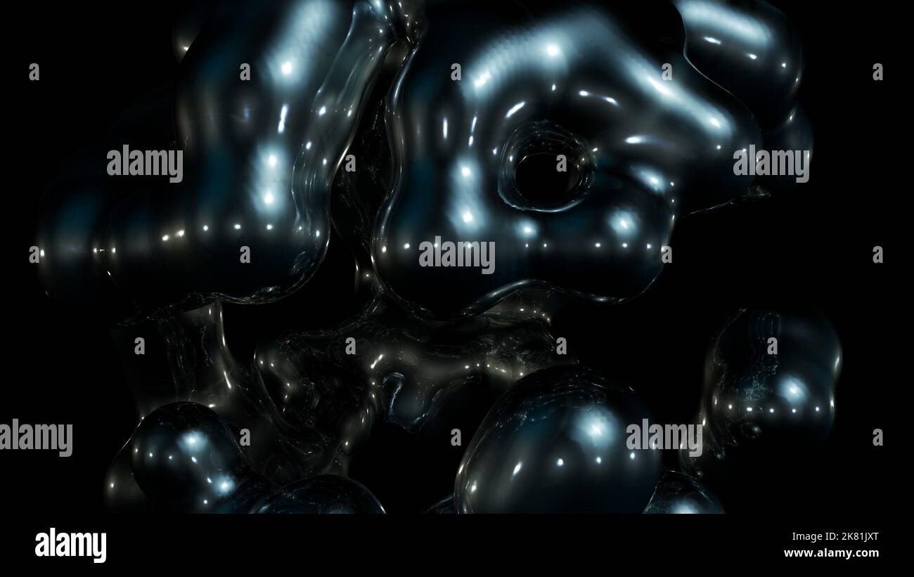 3D rendering abstract artistic surreal object based on metabolic ...