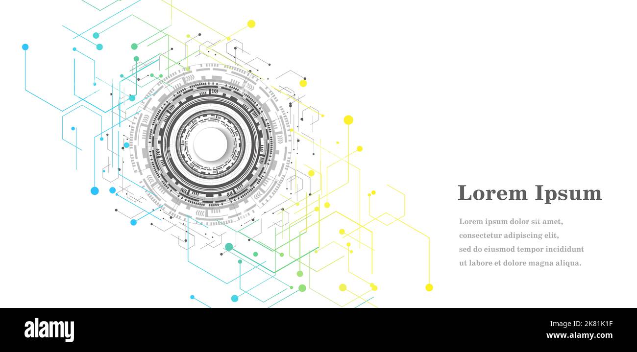 abstract blue yellow hexagon, ai artificial intelligence, geometric ...