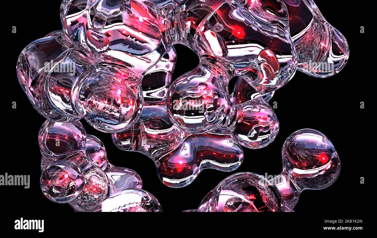 3D rendering abstract artistic surreal object based on metabolic ...