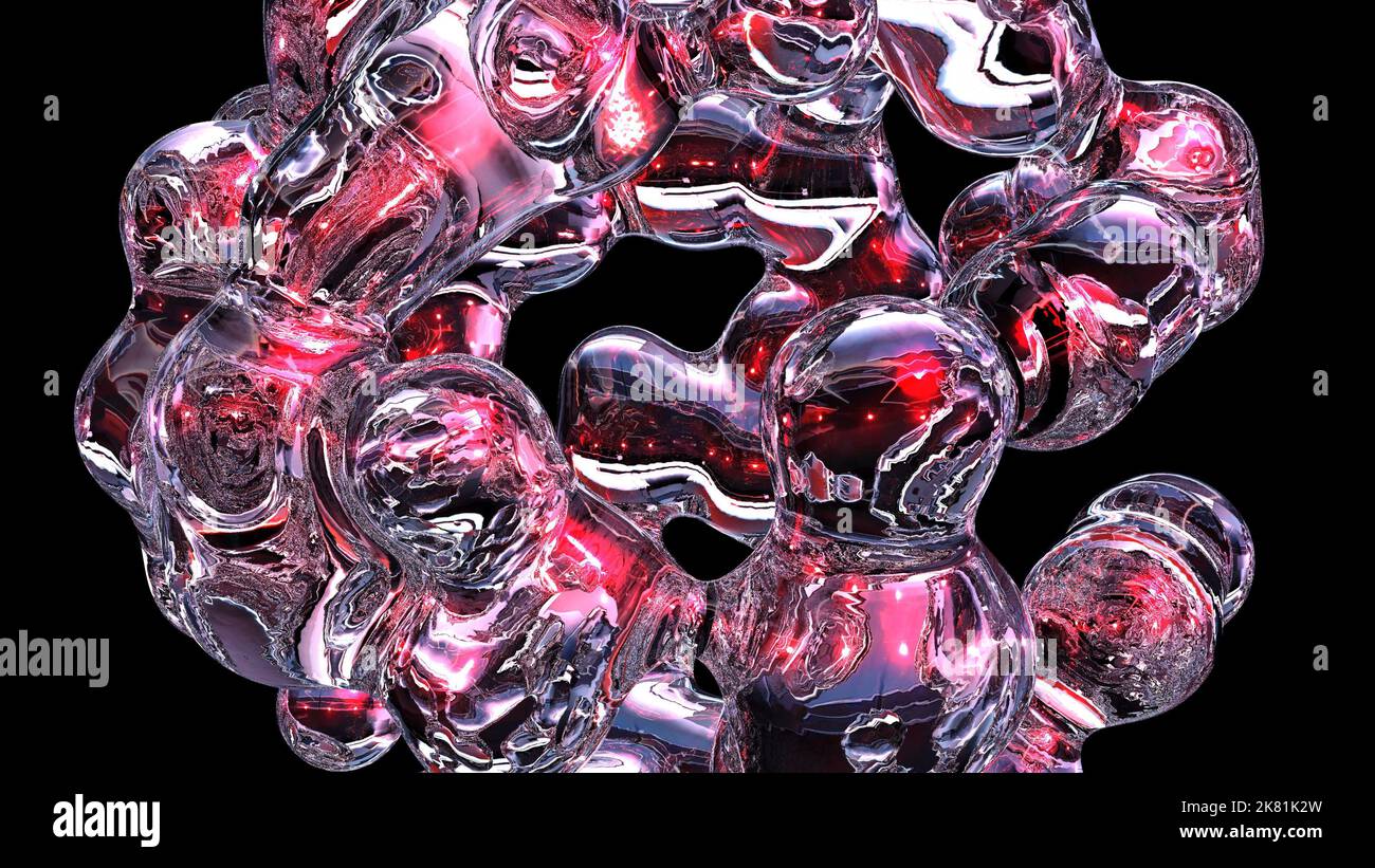 3D rendering abstract artistic surreal object based on metabolic ...