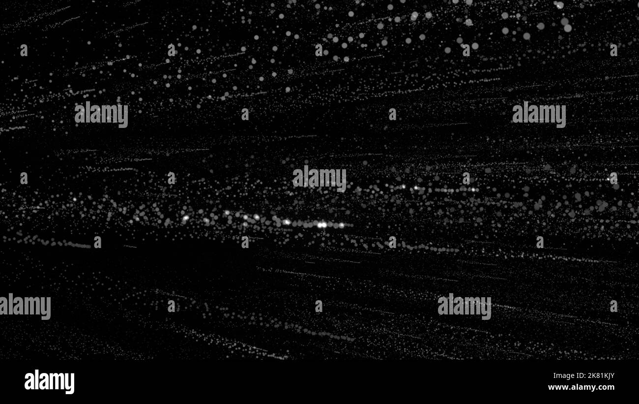 3D rendering of bright particles fill the space with jets of energy and ...